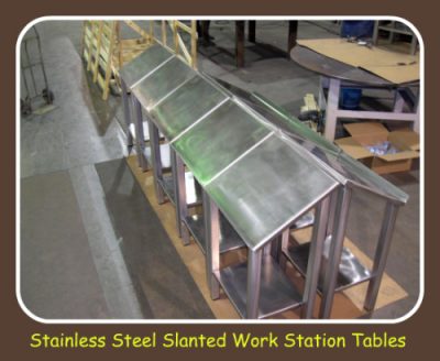 Stainless Steel 3 – Slanted Work Station Tables – www.palatinewelding.com